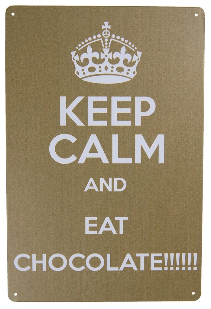 Nástěnná kovová cedule Eat Chocolate - 20*30 cm