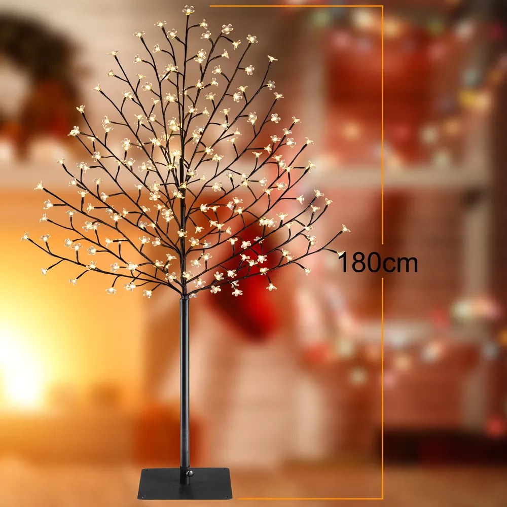 Deuba Svítící strom třešeň 180 cm - bílá teplá