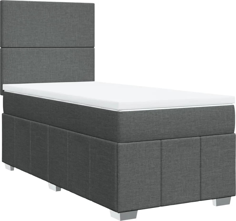 Box spring postel s matrací tmavě šedá 80 x 200 cm textil 3291489