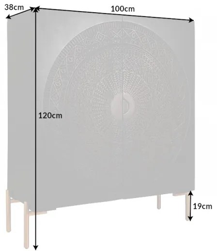Designová komoda Fernanda 120 cm černé mango