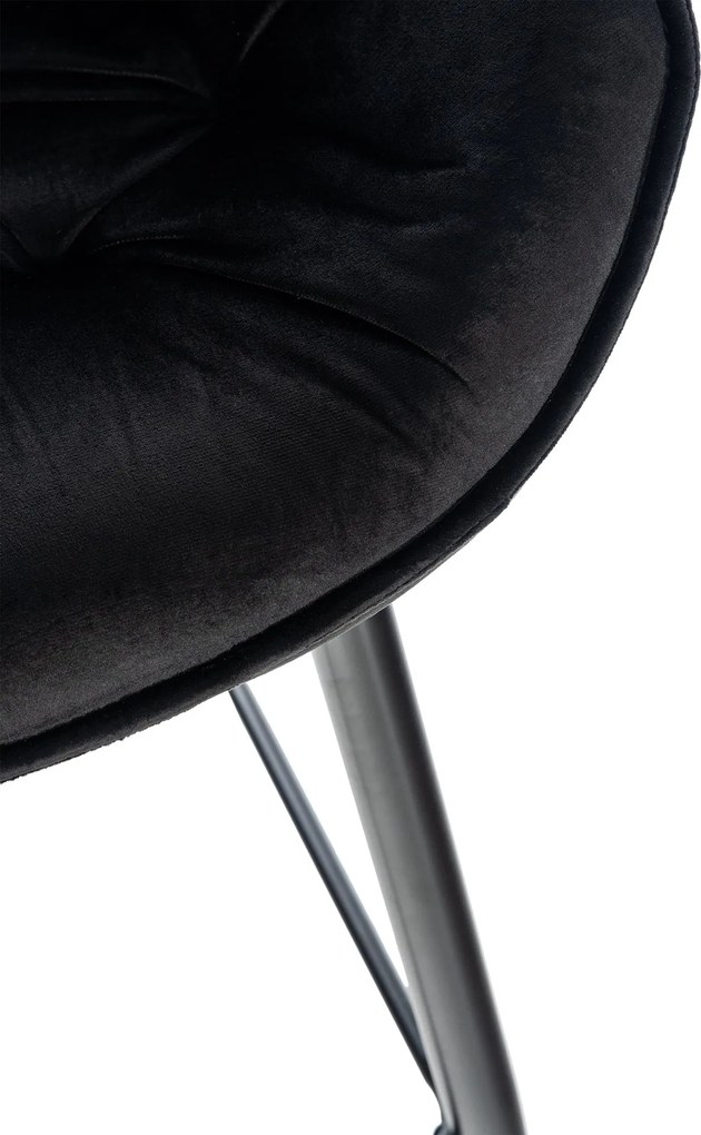 Sada 2 barových židlí Gibson 76 samet – černá