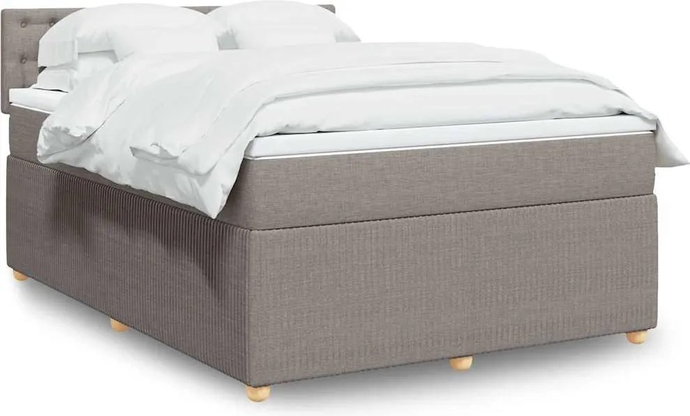 Box spring postel s matrací taupe 160x200 cm textil 3287525