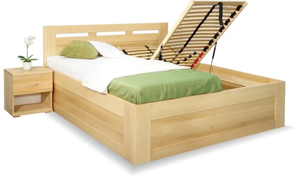 Vysoká postel s úložným prostorem Floria, , masiv buk , 160x200 cm