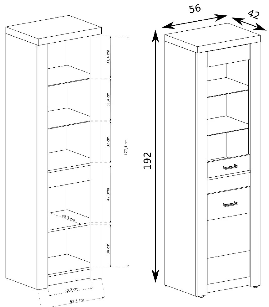 Obývací stěna INDIANAPOLIS s | sestava D | 330 cm | jasan světlý
