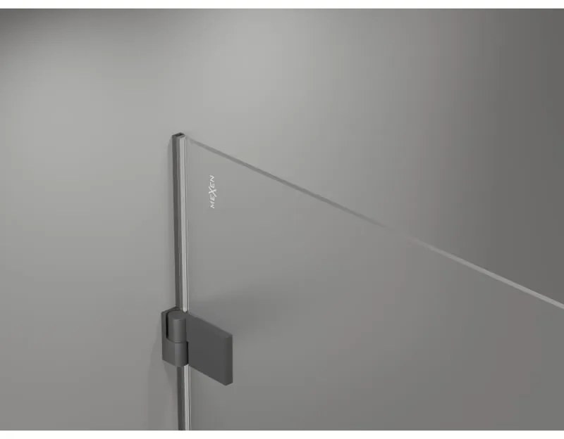 Mexen, Mexen Lunar-B Otočné pravé sprchové dveře 60 cm, transparentní, pistolový kov - 832-060-000-95-00-P