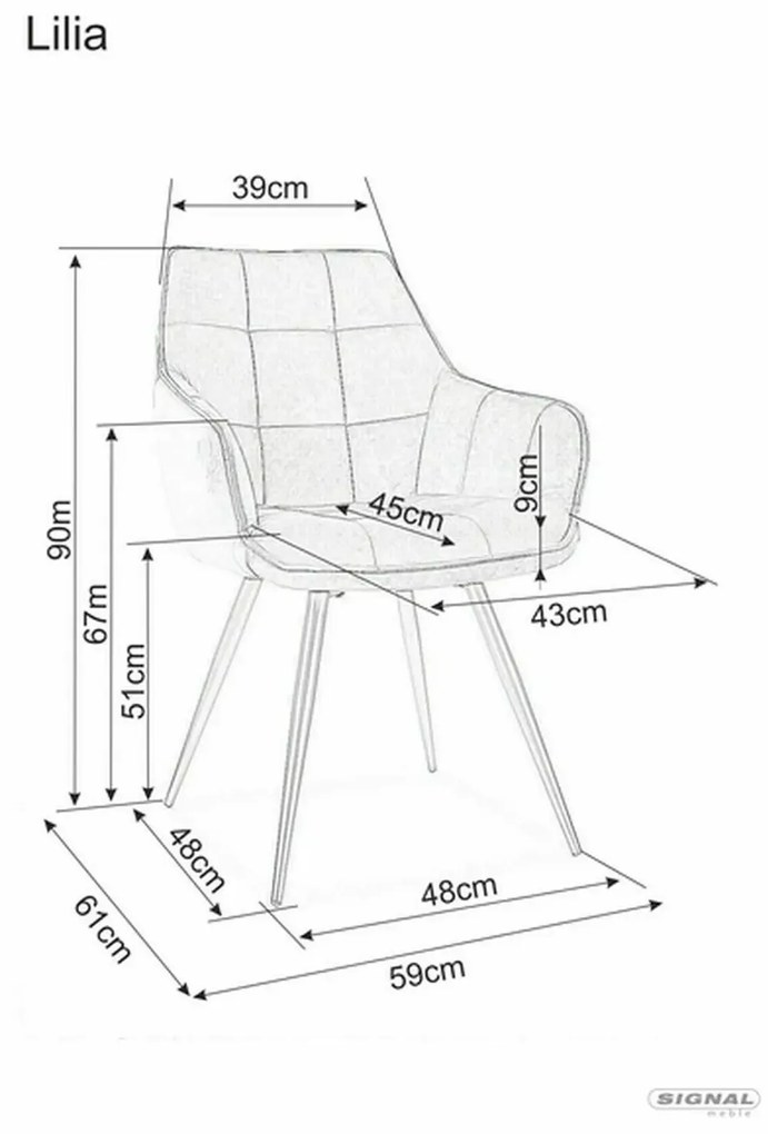 Jídelní křeslo Lilia Velvet skořicové