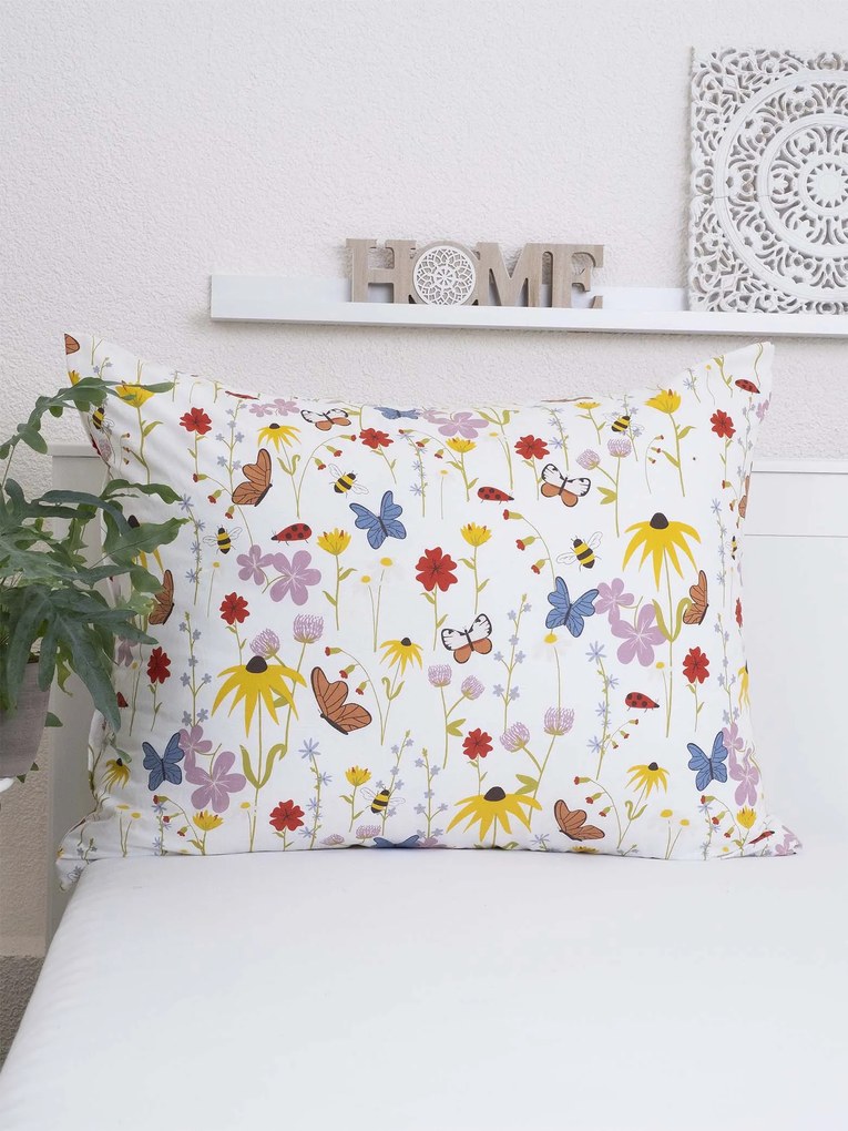 MK Lůžkoviny Bavlněný povlak na polštář Renforcé 70 x 90 cm - Motýlci