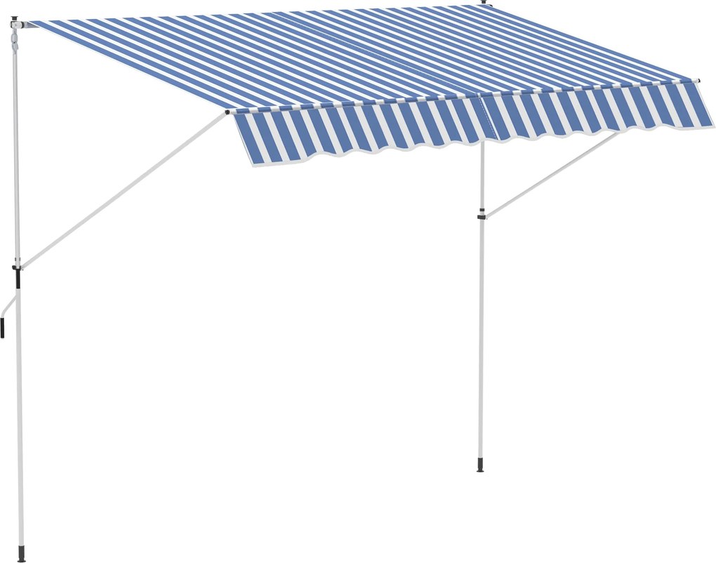 Clamové markýzy Outsunny s ručním křivkou, výškově nastavitelné kloubové rameno, odolné proti špíně, weather-resistant balkonové markýzy, 150 cm širo…