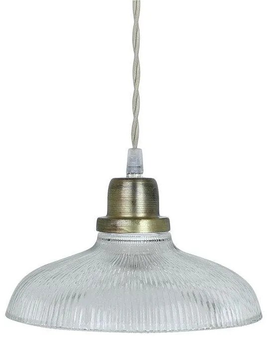 Strömshaga Skleněný lustr Greta Stripe Clear Antique Brass, čirá barva, sklo