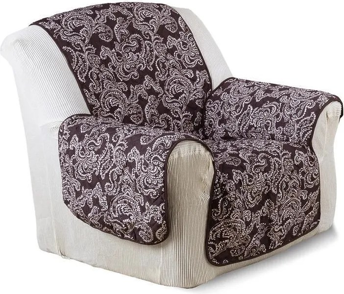Přehozy s područkami čokoládové křeslo - sedák 57 cm
