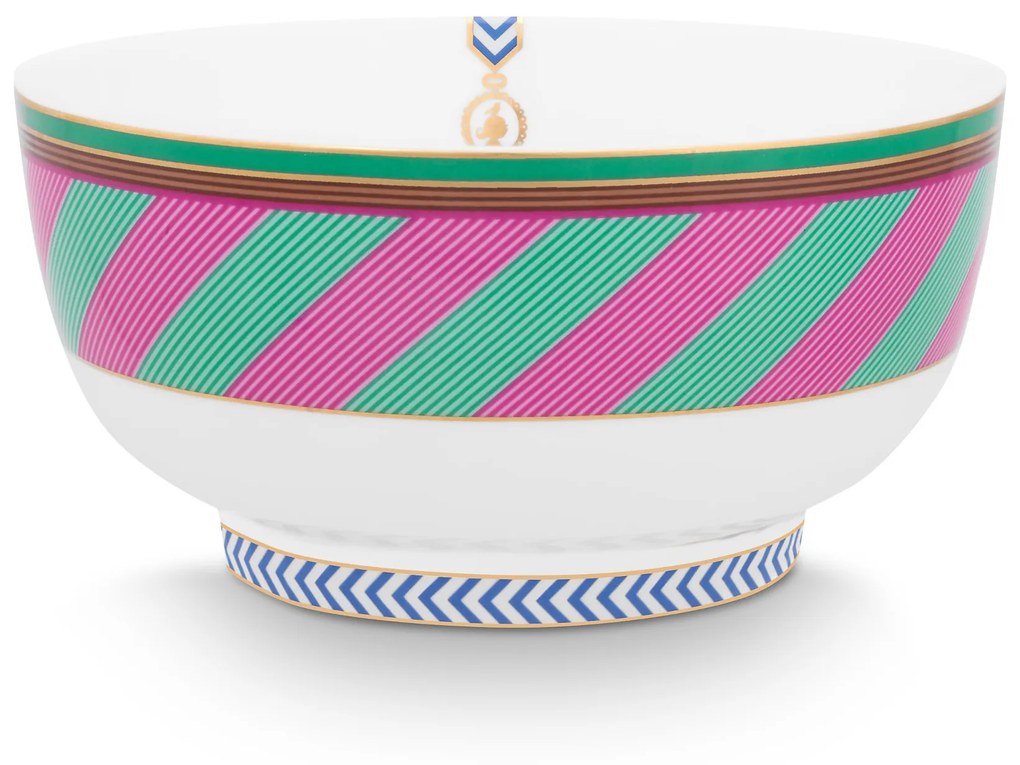 Pip Studio Pip Chique Stripes miska ∅15.5cm, růžovo-zelená (Pip Chique miska ∅15.5cm)