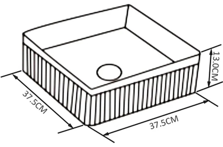 BPS-koupelny Keramické umyvadlo na desku HYD-AA-WH-375 37,5x37,5 cm, bílé