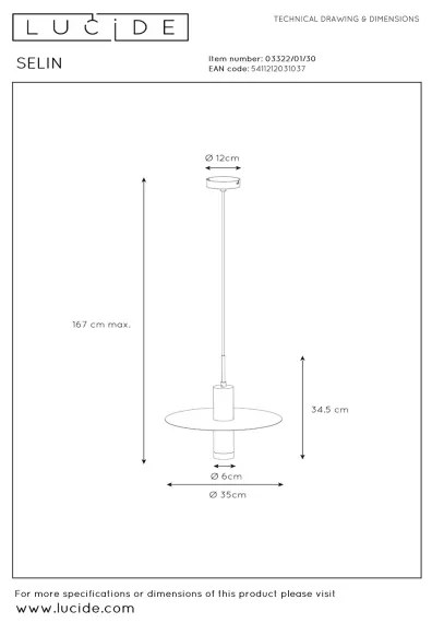 Lucide 03322/01/30 - Lustr na lanku SELIN 1xGU10/35W/230V černá