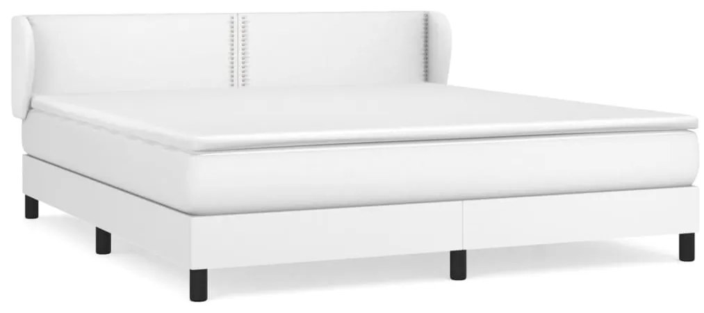 vidaXL Box spring postel s matrací bílá 160x200 cm umělá kůže