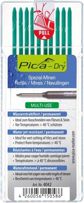 Pica Marker Pica | Tuhy voděodolné pro obkladače na mokré řezání vodě odolné: 4041 - modrá(10xks)