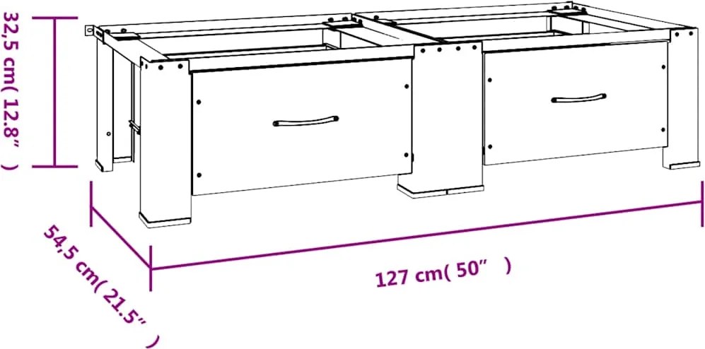 vidaXL Marketos Dvojitý podstavec pod pračku a sušičku se zásuvkami bílý