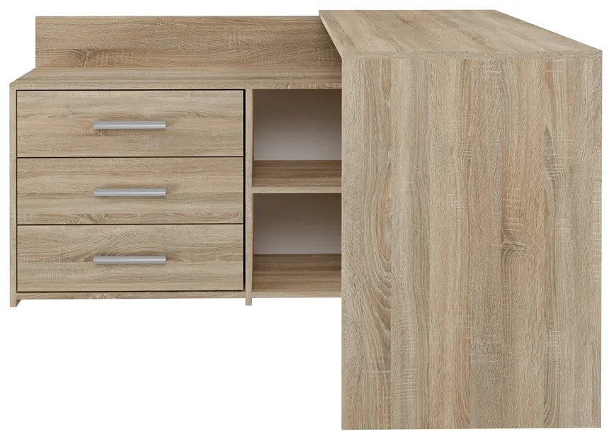 TPS Rohový psací stůl PLUS s komodou 120 cm - Dub sonoma