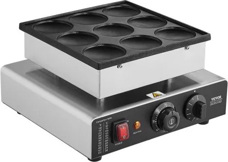 9PCS 76 mm Dutch Pancake Maker Komerční Dorayaki Baker 850 W nepřilnavý