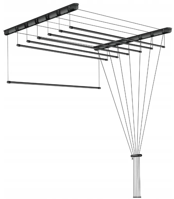Erga Erga, stropní věšák na sušení prádla 7x80 cm, černá, ERG-SEP-10SUSSU7PCZ80