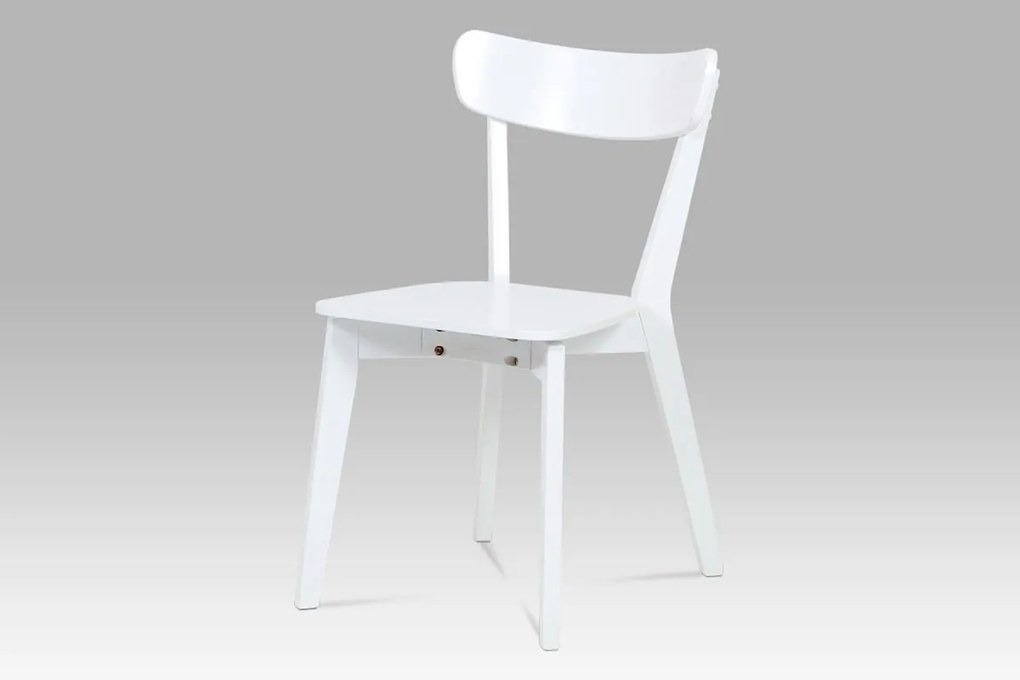 Artium Jídelní židle celodřevěná bílá - AUC-008 WT