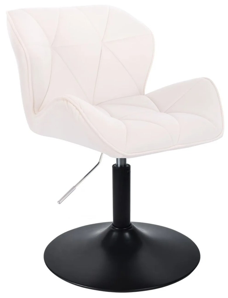 LuxuryForm DESIGN Otočná židle MILANO VELUR na černém talíři - bílá
