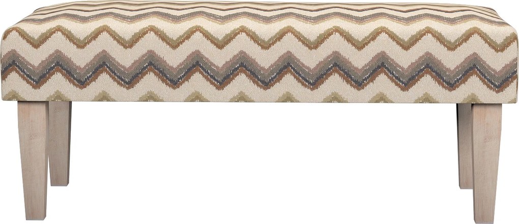 Dlouhá lavička 100x40cm barva béžová látka pletený vzor, vzorované