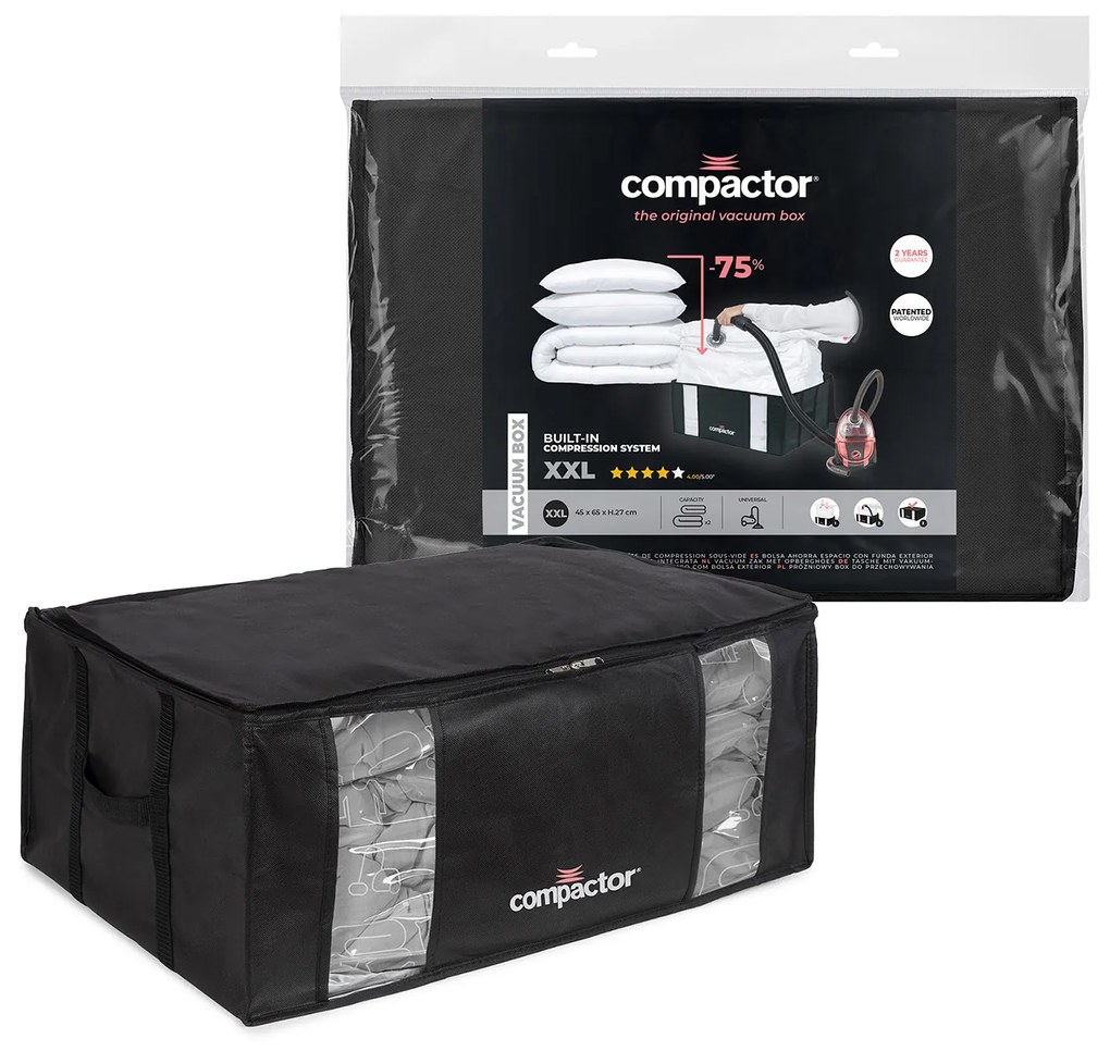 Compactor 3D Black Edition XXL 210 L vakuový úložný box s pouzdrem - 50 x 65 x 27 cm