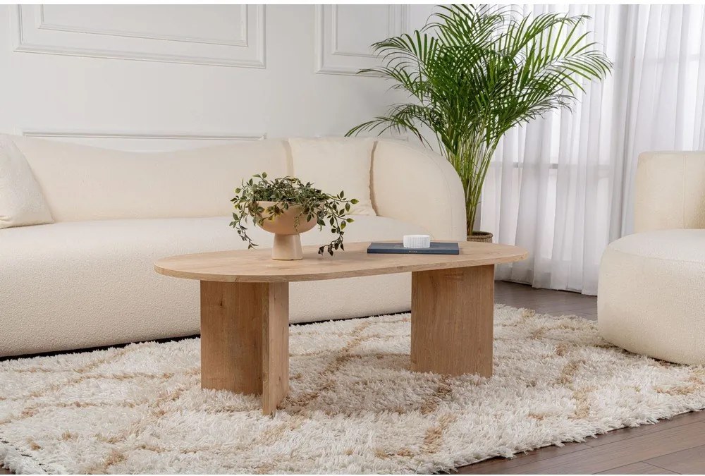 Konferenční stolek v dekoru dubu v přírodní barvě 60x119 cm Sable – Kalune Design