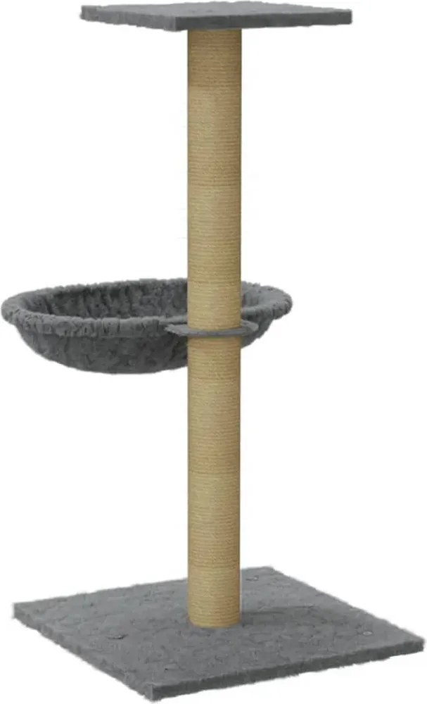 Škrabadlo pro kočky se sisalovým sloupkem světle šedé 74 cm 171589