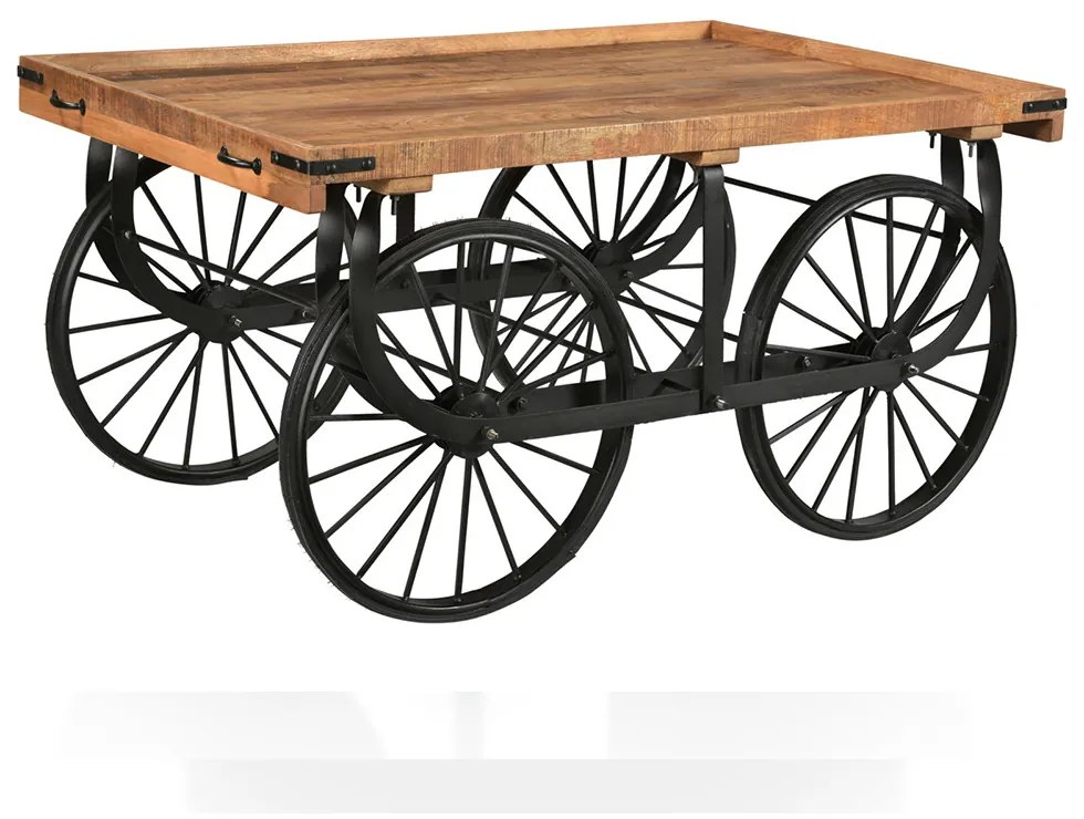 Massive home | Odkládací retro vozík Wood Cart VÝPRODEJ