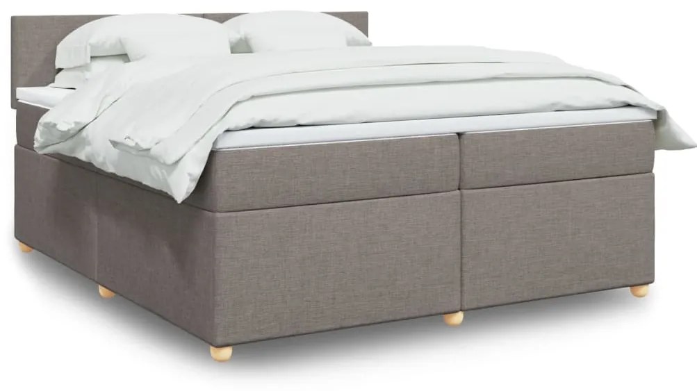 Box spring postel s matrací taupe 200x200 cm textil 3286784
