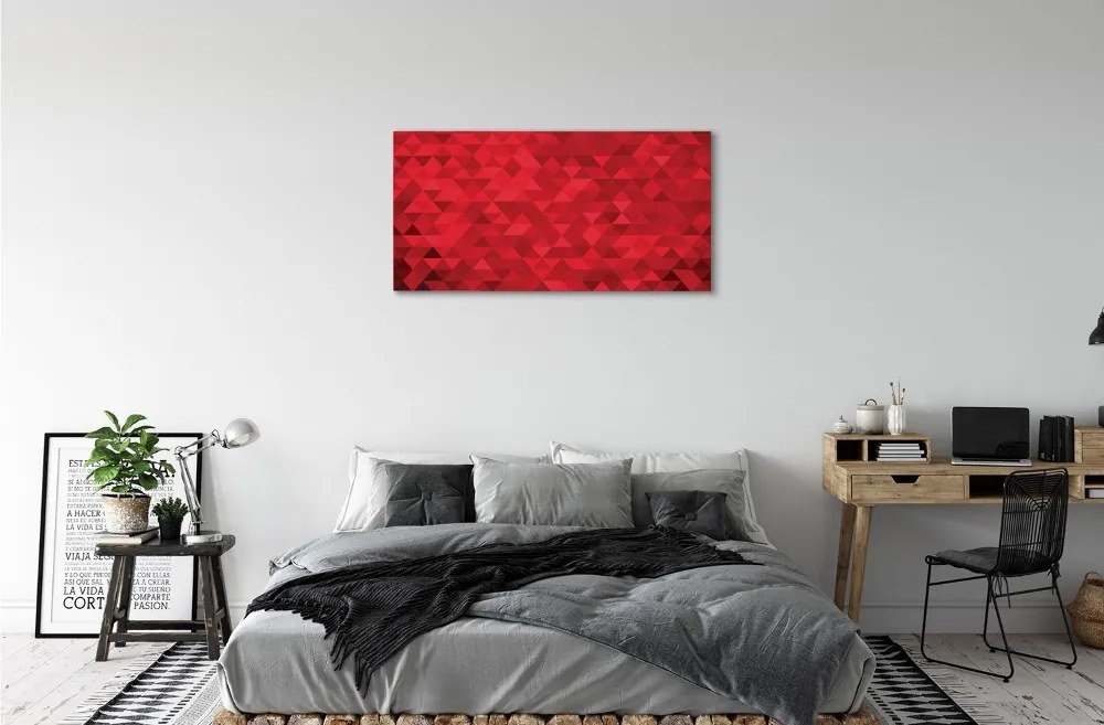 Obrazy na plátně Červené vzor trojúhelníky 140x70 cm