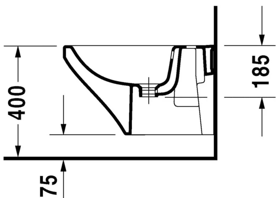 Duravit DuraStyle - Závěsný bidet, 1 otvor pro armaturu propíchnutý, 37x54 cm, bílý 2287150000