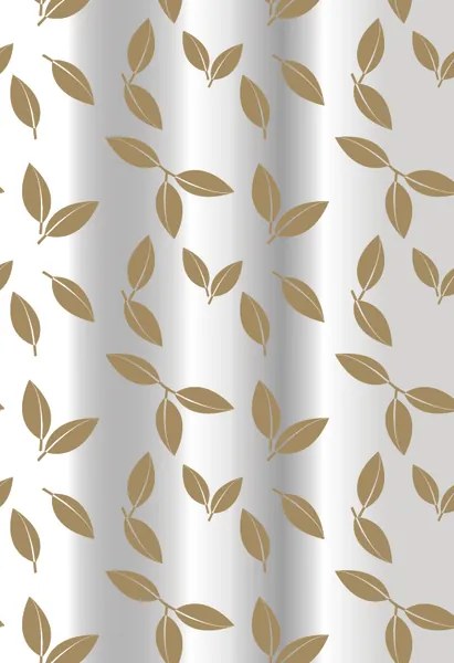 BISK Erga Peva, sprchový závěs 180x200cm, polyester, bílá-zlatá vzor Madison, ERG-08175