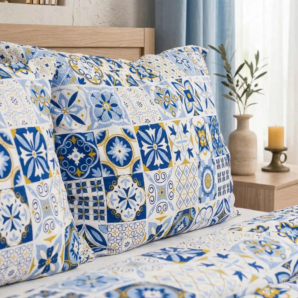 4Home Krepové povlečení Azul, 140 x 220 cm, 70 x 90 cm