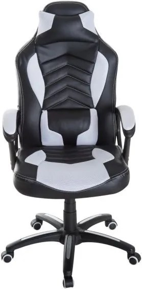 Goleto Kancelářská herní židle s masážní funkcí a vyhříváním Lana | černo - bílá