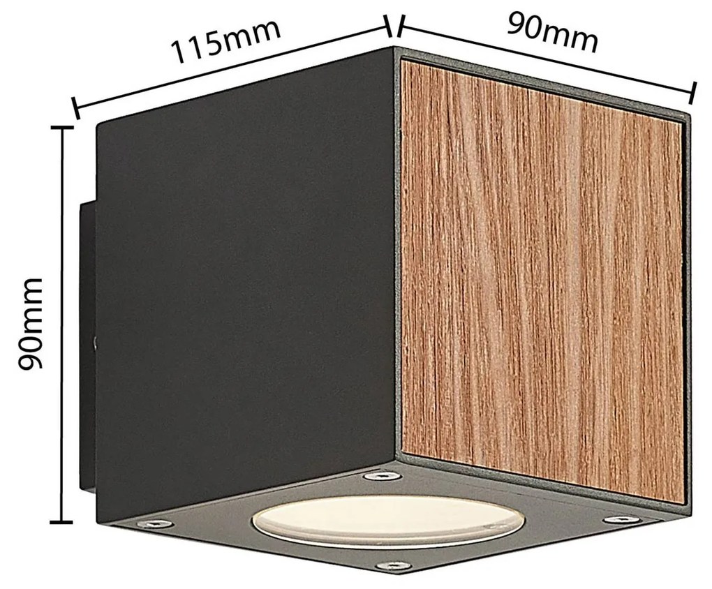 Lucande Cimala LED nástěnné světlo kostka 11,5 cm