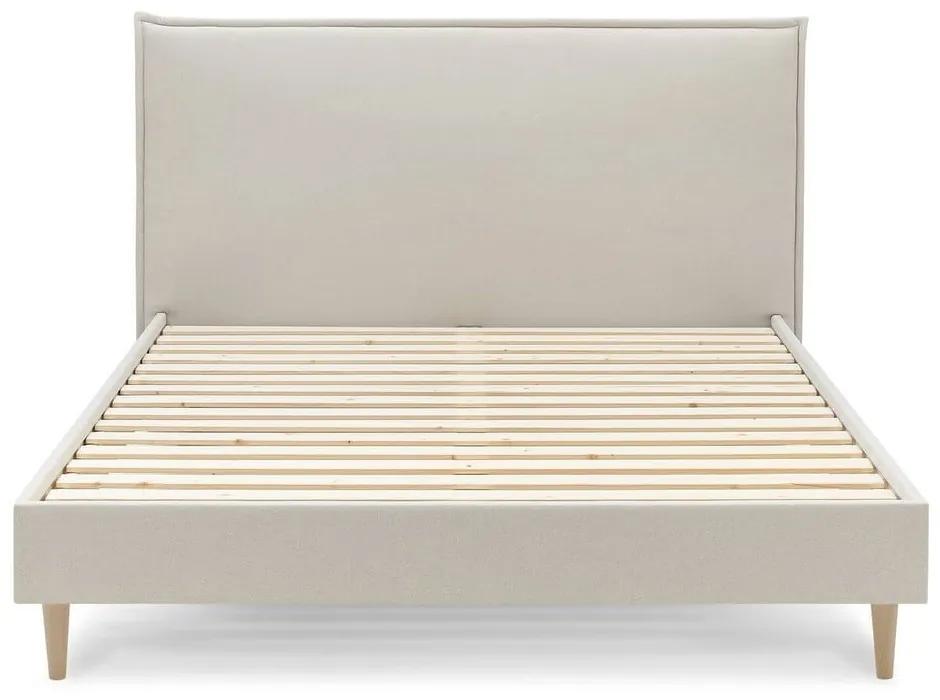 Béžová dvoulůžková postel Bobochic Paris Sary Light, 180 x 200 cm