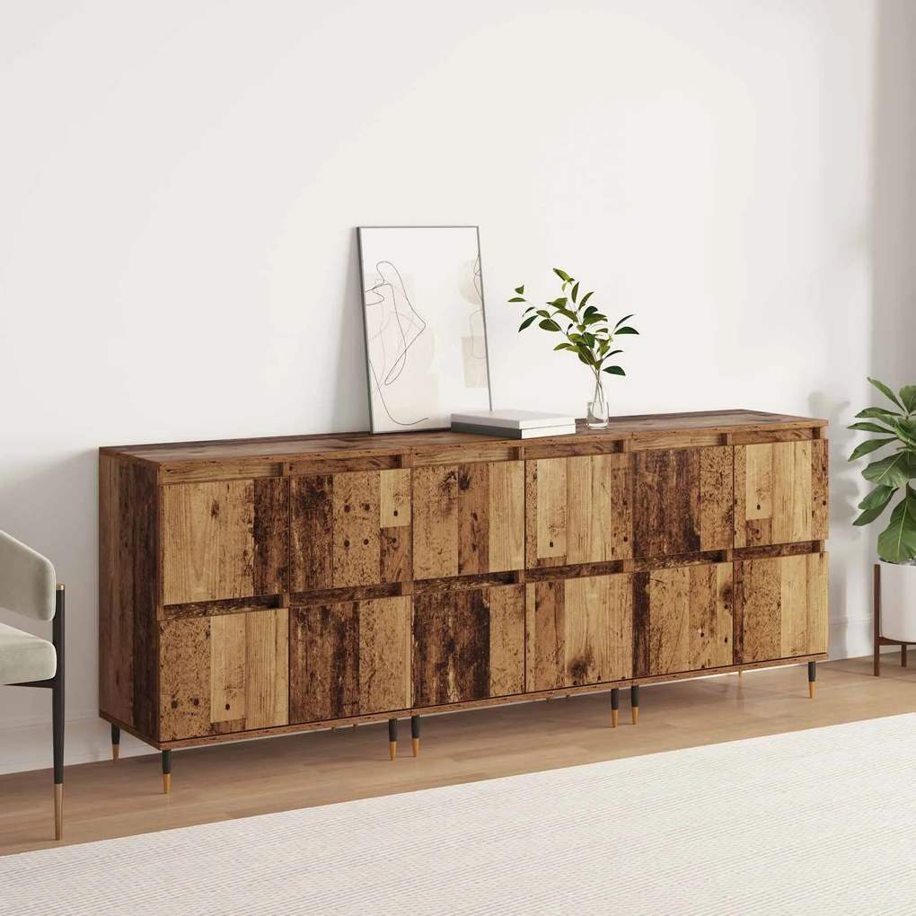 Úložná skříňka 3 ks Staré dřevo 60 x 35 x 70 cm 3394509