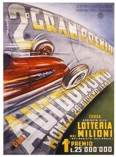 Plakát Gran Premio dell Autodromo, 1949, 30x40cm
