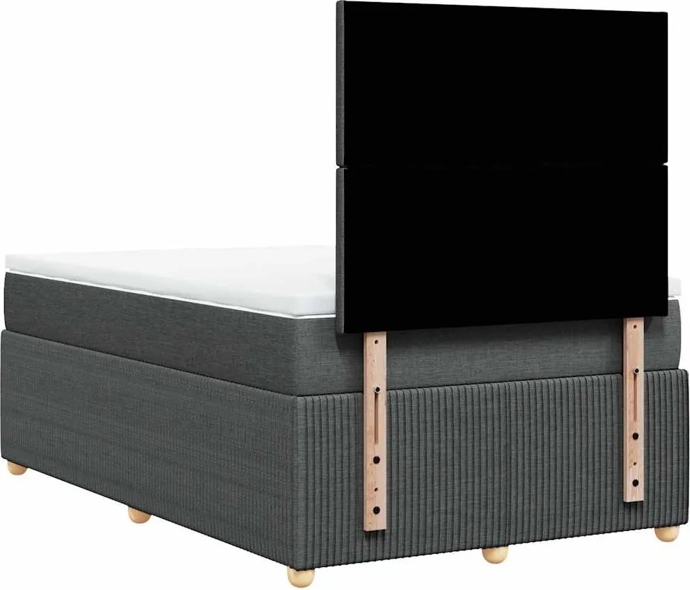 Box spring postel s matrací tmavě šedá 120x190 cm textil 3291989