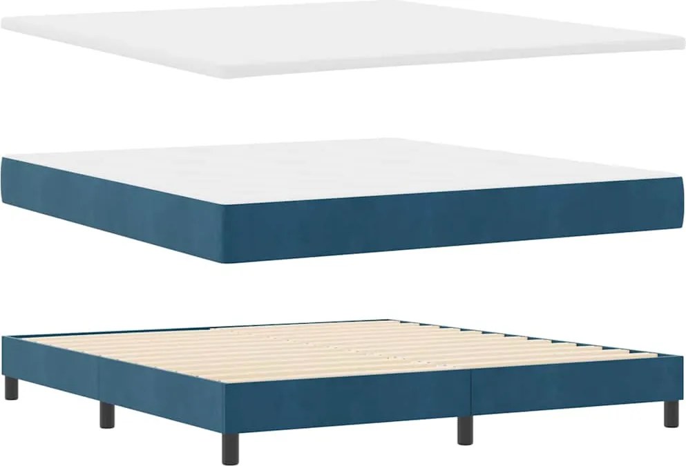 Postel s boxspringem s matrací Tmavě modrá 180 x 200 cm samet 3339126