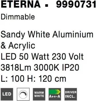 Závěsné LED svítidlo NOVA LUCE ETERNA 50W 3000K 9990731 stmívatelné Triac