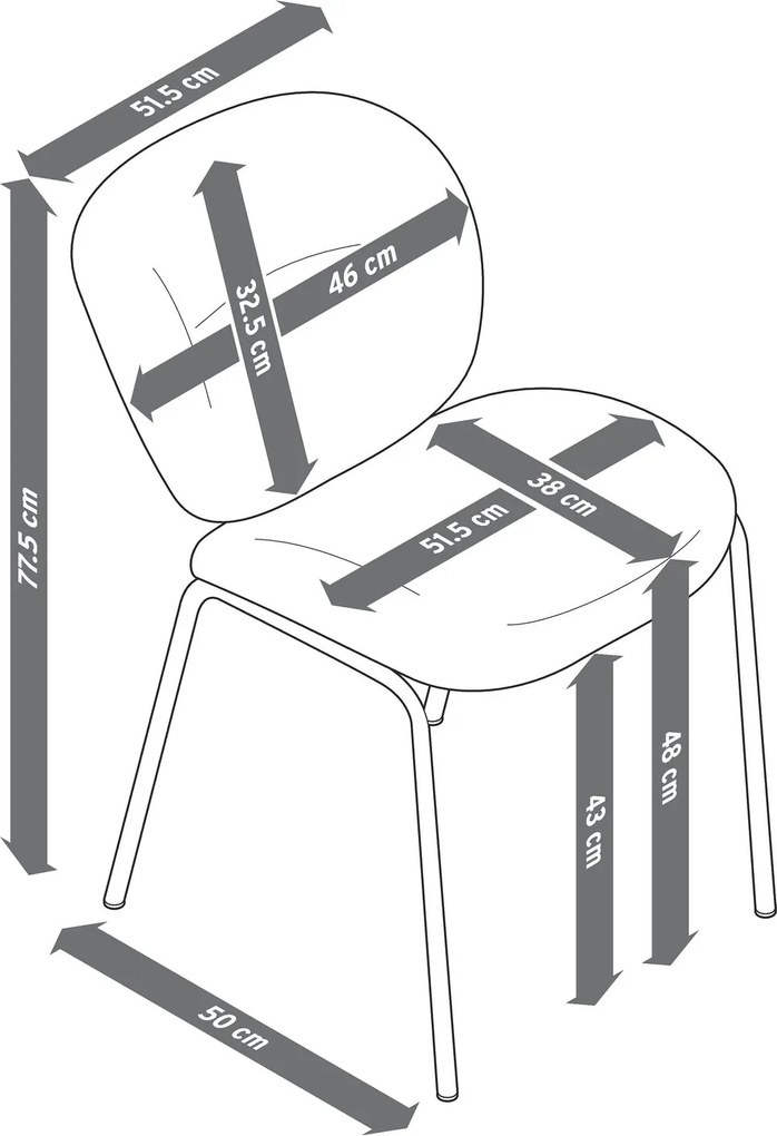 Tchibo - Polstrovaná designová židle - barva: šedá