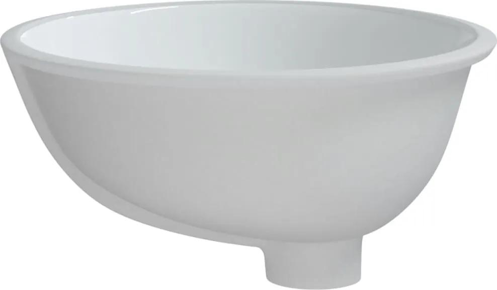 vidaXL Umyvadlo do koupelny bílé 37 x 31 x 17,5 cm oválné keramika [153717]