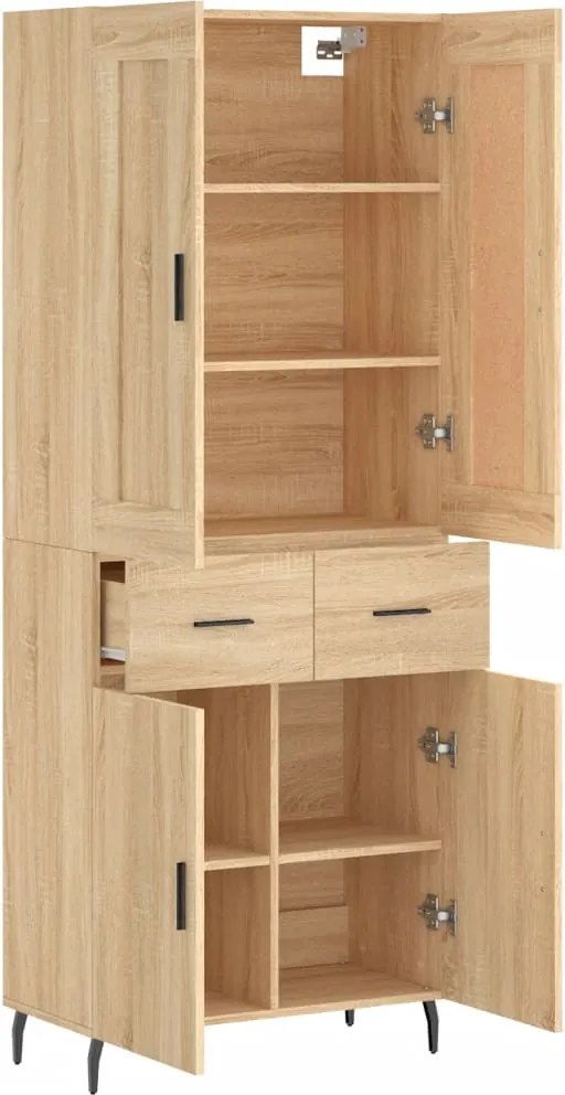 Skříň highboard dub sonoma 69,5 x 34 x 180 cm kompozitní dřevo 3199892