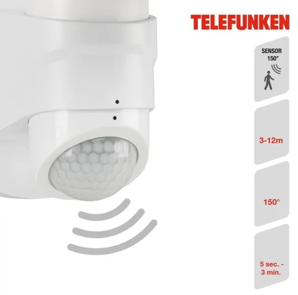 Telefunken 304306TF - LED Venkovní nástěnné svítidlo se senz. LED/16W/230V IP44