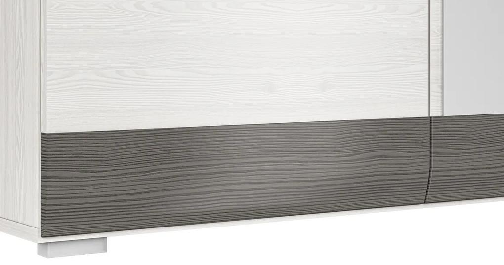 Šatní skříň 3D LANTANA borovice sněžná/šedá