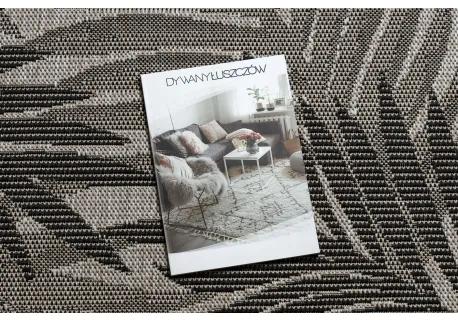 Dywany Luszczow Kusový koberec SIZAL FLOORLUX 20504 LISTY stříbro / černý DŽUNGLE Rozměr koberce: 120 x 170 cm