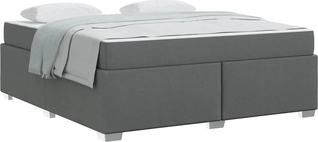 Rám postele s matrací Tmavě šedá 180 x 200 cm textil 3399202